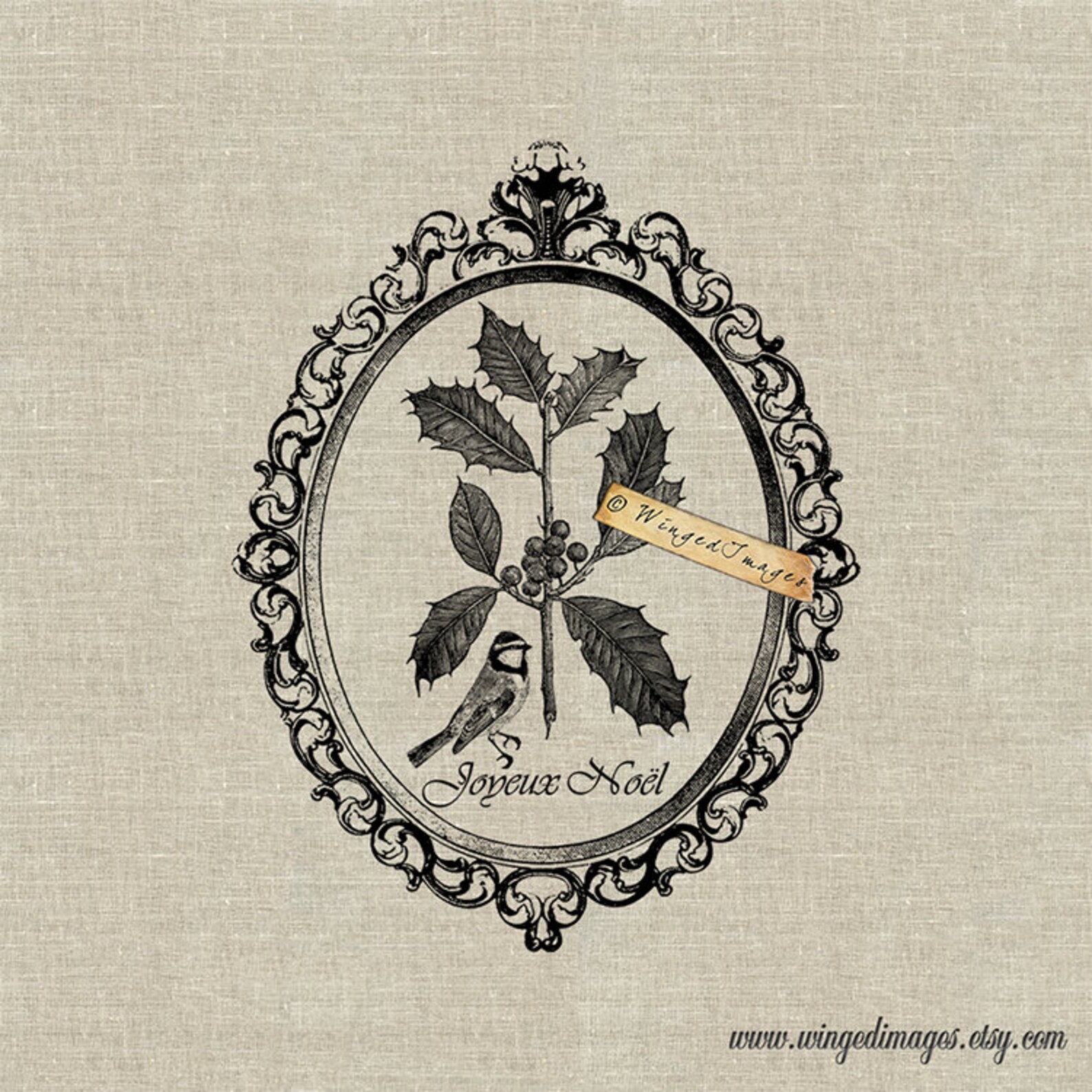 French Christmas Joyeux Noel Instant Download Digital Image No.93 Iron ...