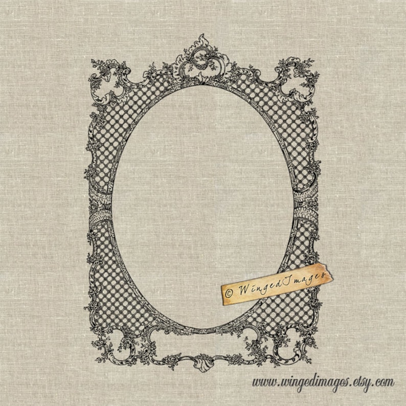 Decorative Lace Frame.instant Download Digital Image No.272 Iron-on ...