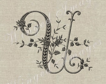 Antique French Monogram Letter B Instant Download Digital - Etsy