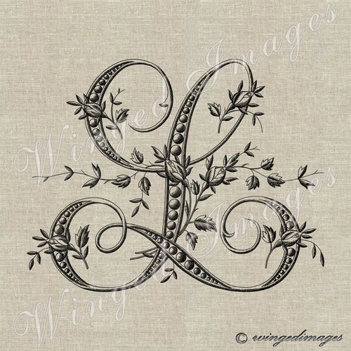 Antique French Monogram Letter A Instant Download Digital - Etsy