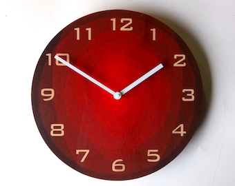 Red Wall Clock | Etsy