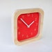 Red Square Wooden Desk Clock: Mid Century Modern Silent Clock - Etsy
