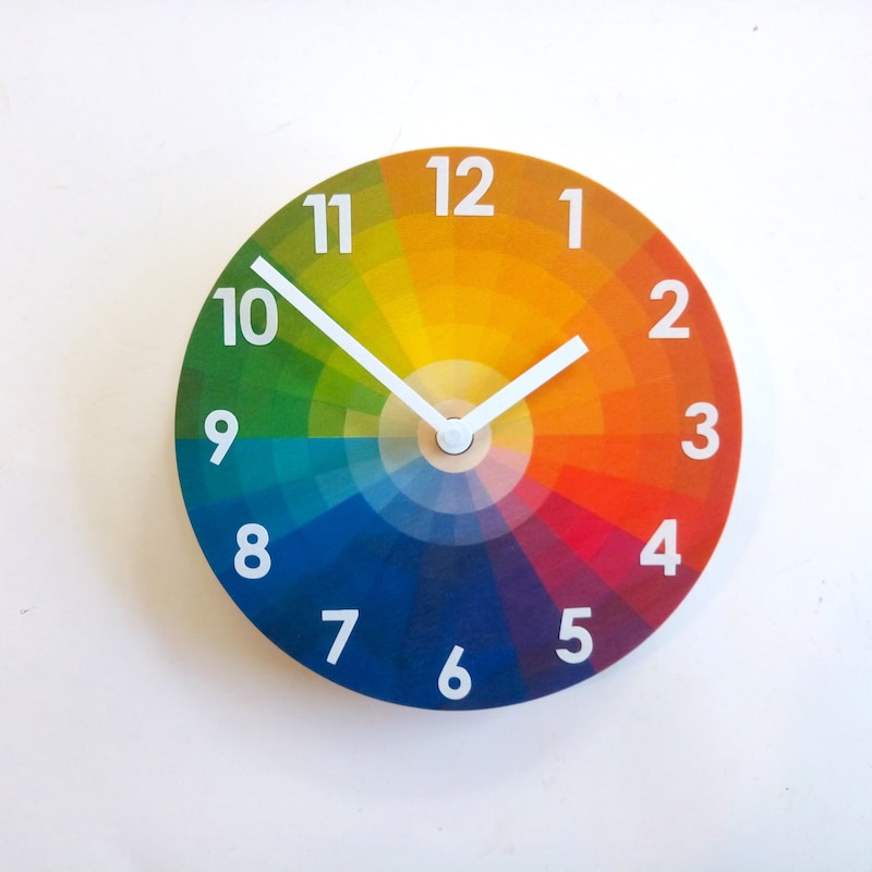 Rainbow Wall Clock - Etsy
