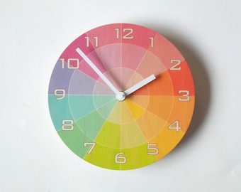 Objectify Blue Orange Grid With Numerals Wall Clock - Etsy