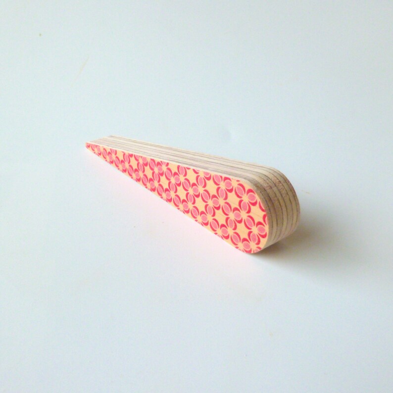 Objectify Pink Pattern Wooden Door Stop X 2 - Etsy
