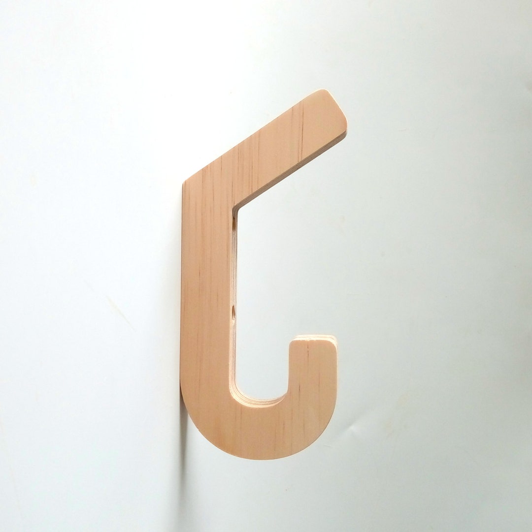 Objectify Wooden Plywood "j" Wall Hook - Etsy