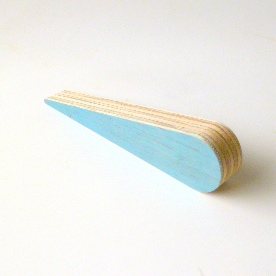Objectify Blue Shade Wooden Door Stop X 2 - Etsy
