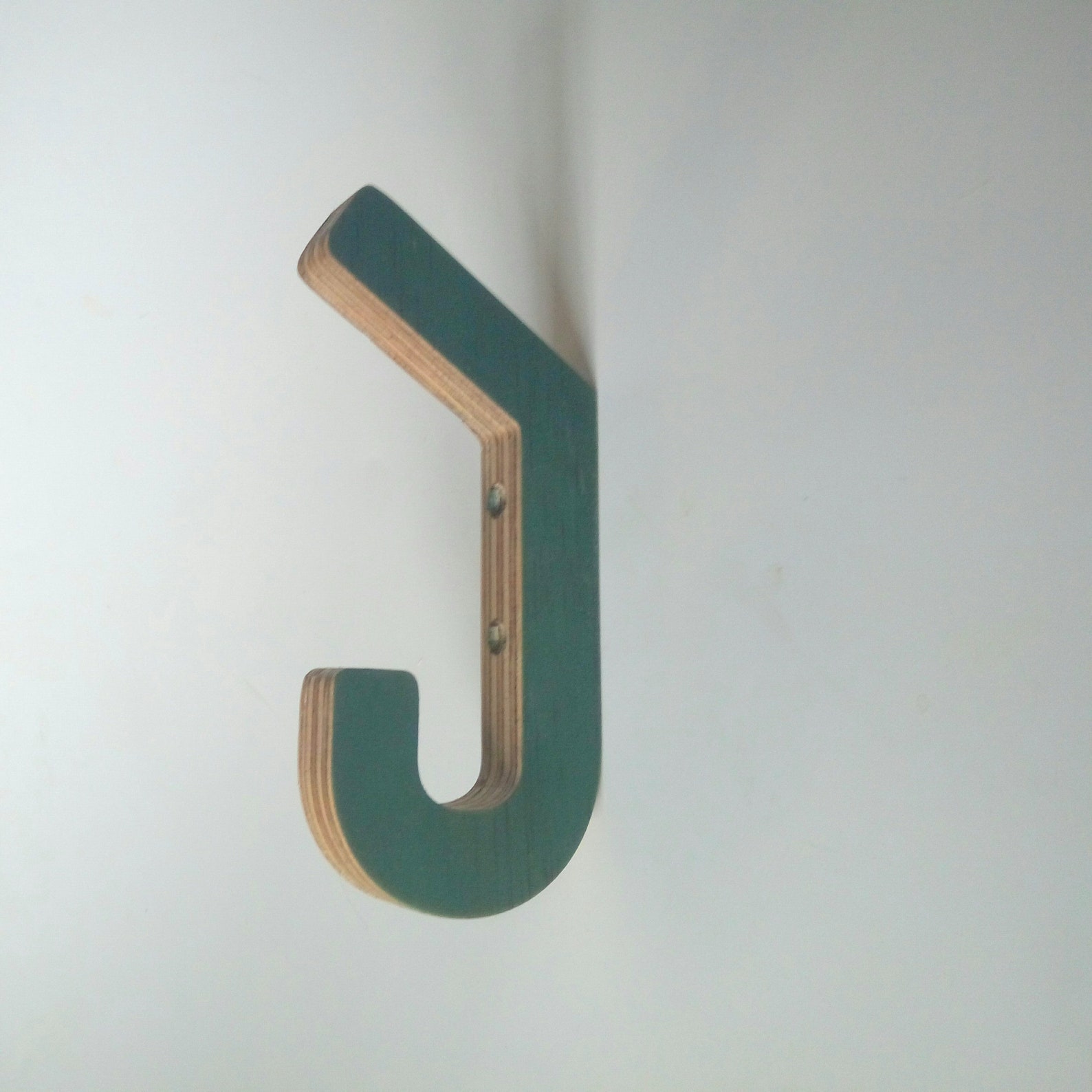 Objectify Wooden Plywood "j" Wall Hook Pair of Two - Colored - Etsy