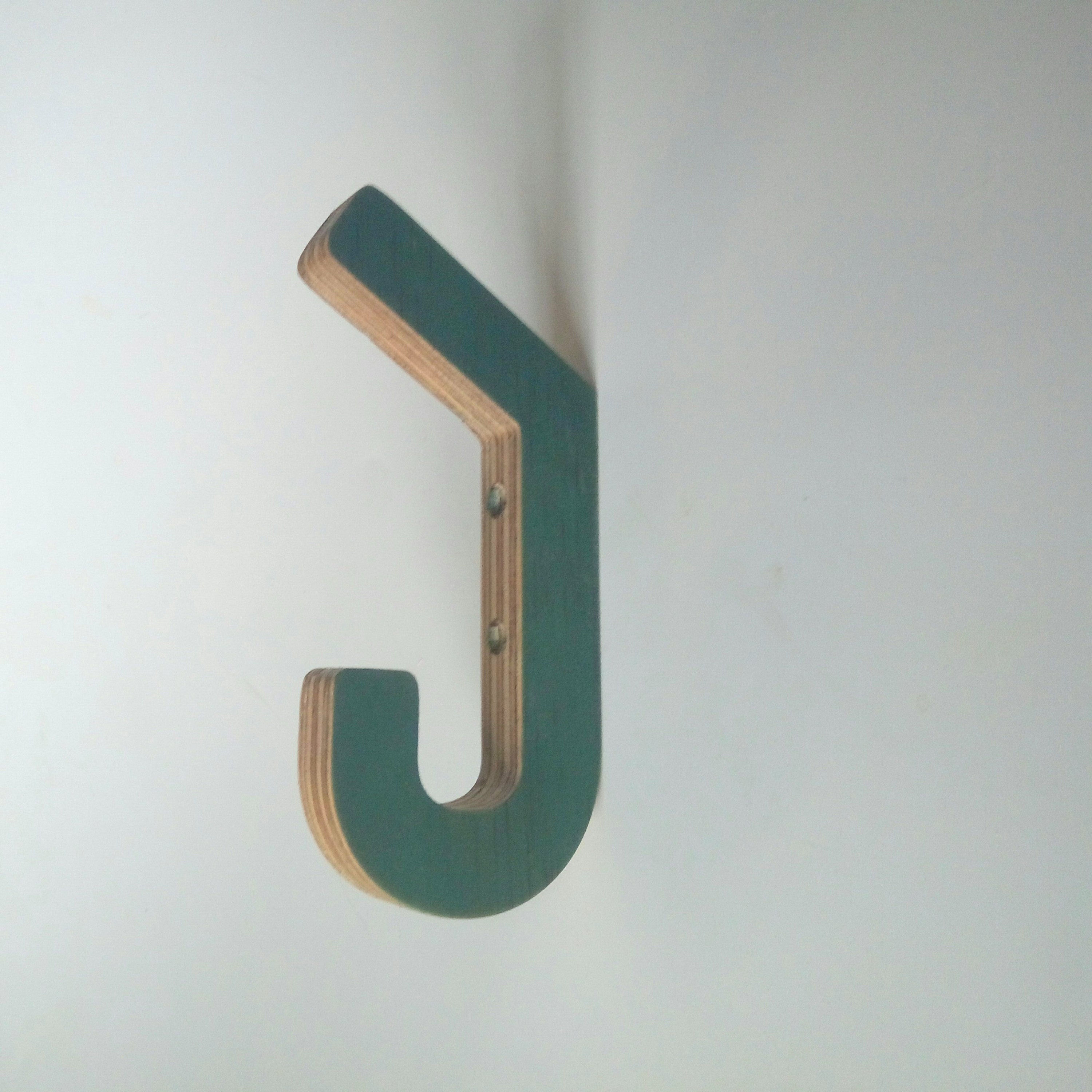 Objectify Wooden Plywood "j" Wall Hook - Colored - Etsy UK