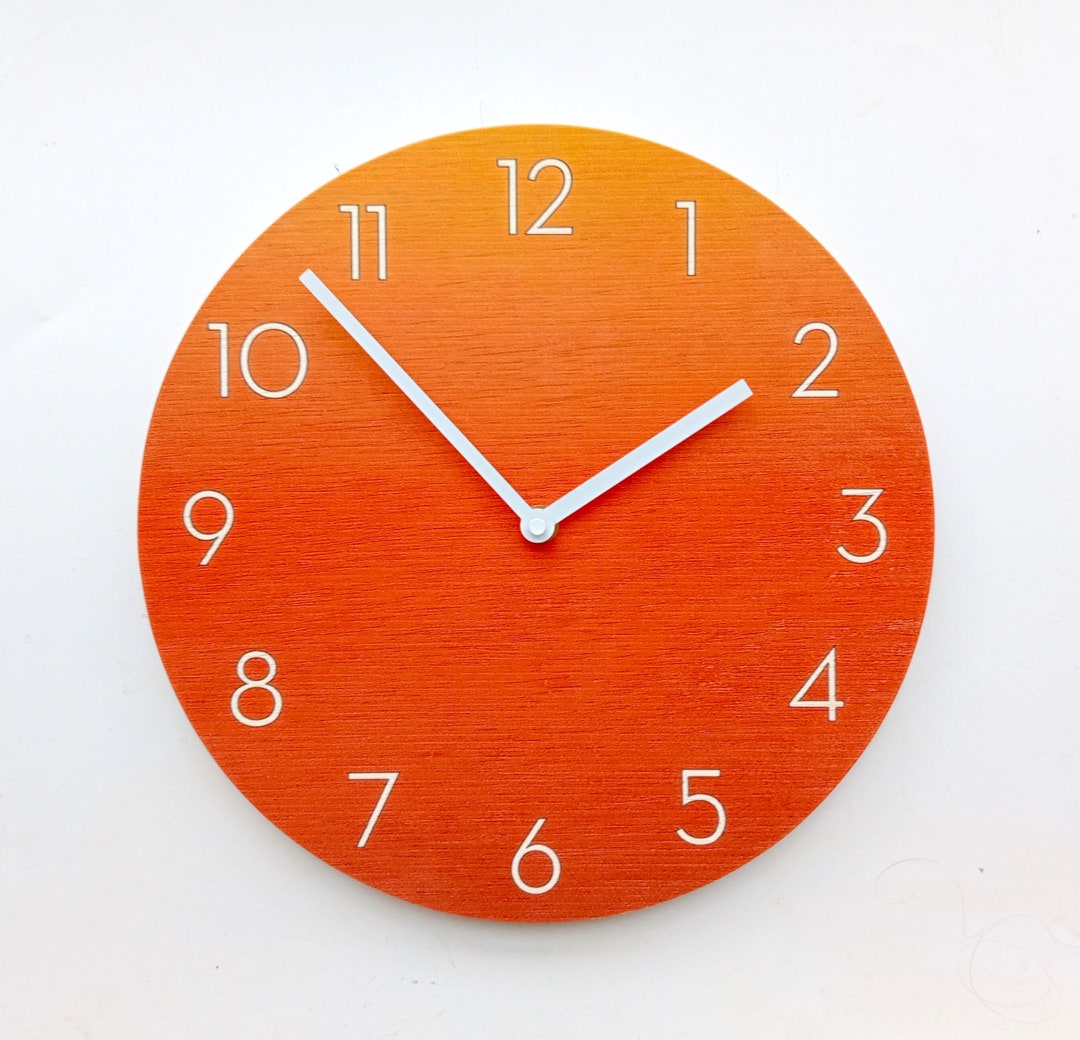 Objectify Ombre Orange Fizz Wall Clock With Neutra Numerals - Etsy