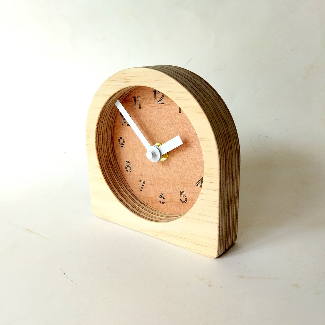 Objectify Dusky Pink Desk Clock With Numerals - Etsy