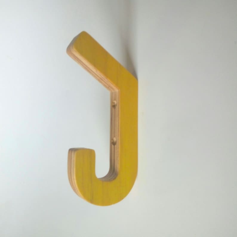 Objectify Wooden Plywood "j" Wall Hook Set of 4 in the Colors of Your ...