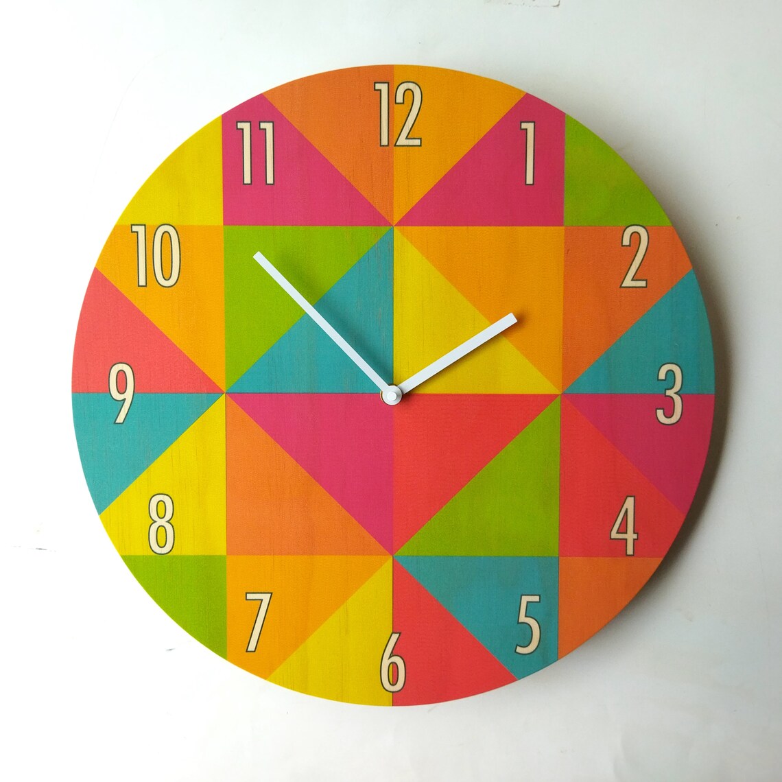 Objectify Bright Grid Wall Clock With Numerals - Etsy