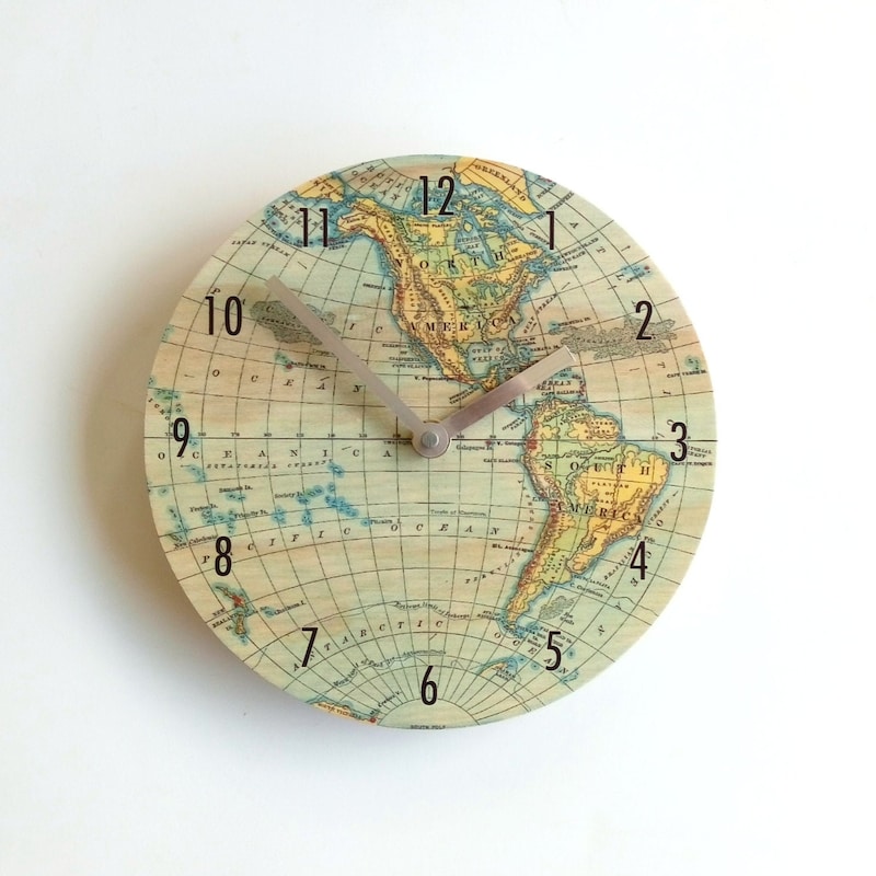 Map Wall Clock - Etsy