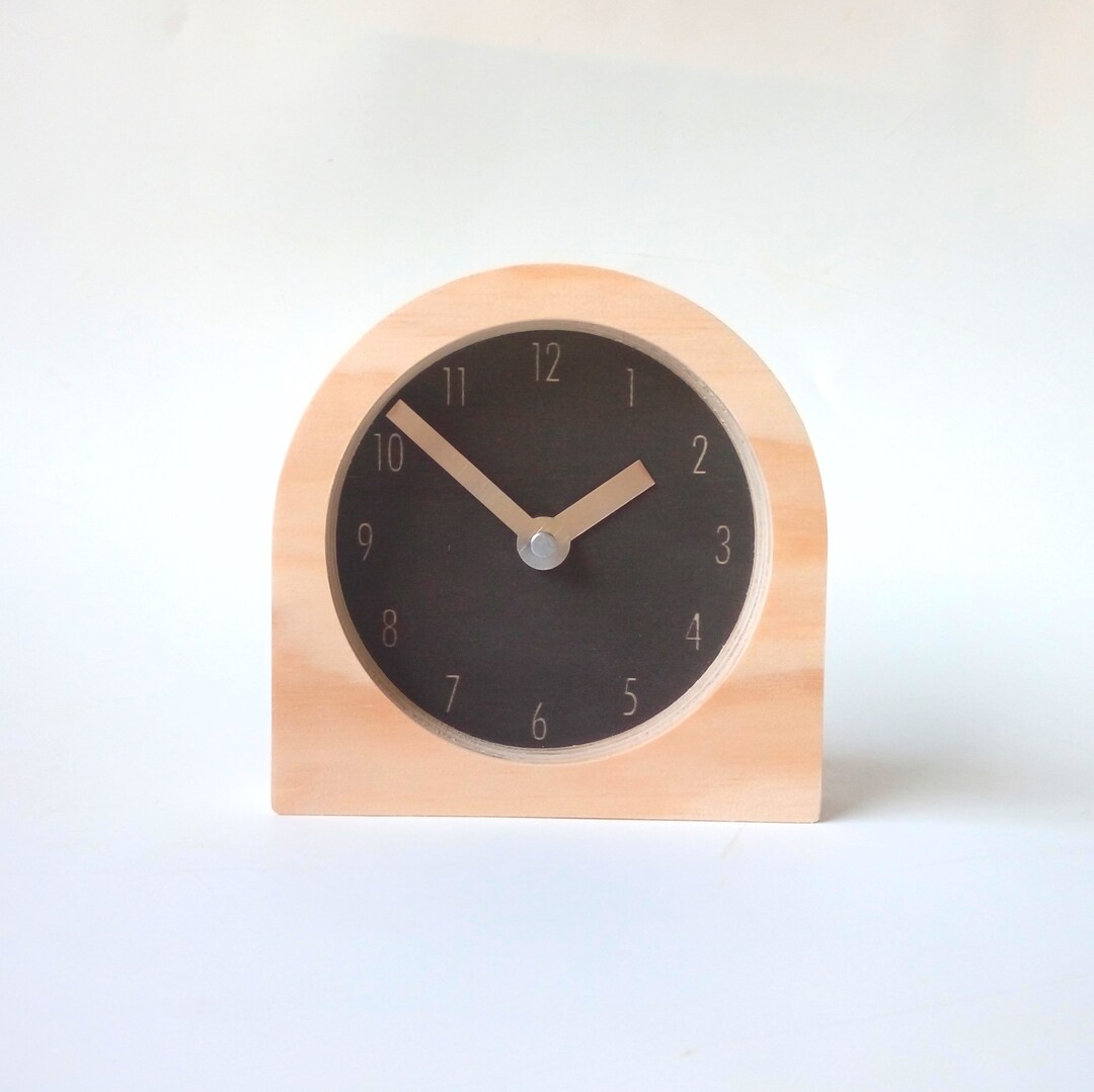Objectify Charcoal Shade Desk Clock With Numerals - Etsy
