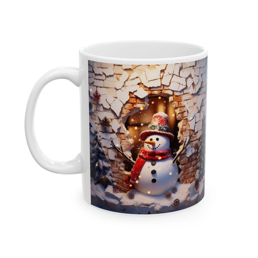 Snowman Ceramic Mug: Winter Wonderland Holiday Decor - Etsy
