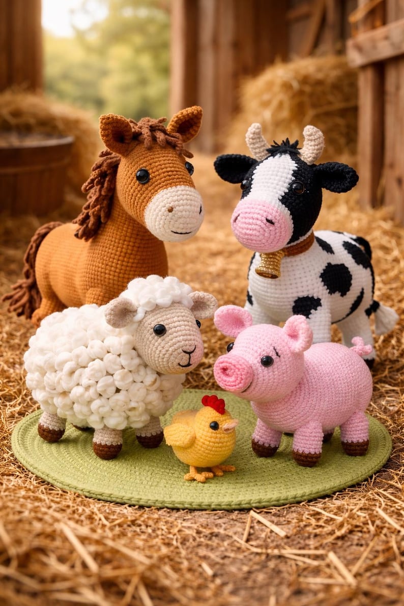 Amigurumi Farm Animals Crochet Pattern Bundle – Beginner Friendly PDF ...