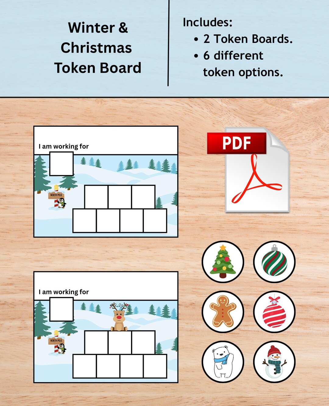Winter & Christmas Token Board PDF: Digital Download, Applied Behavior ...