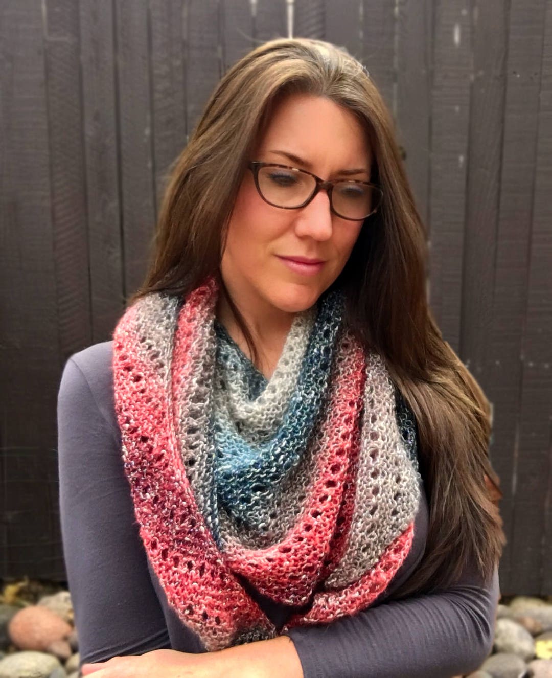 Knitting Pattern ~ Moonstone Shawl ~ Crescent Triangle Scarf Knit ...