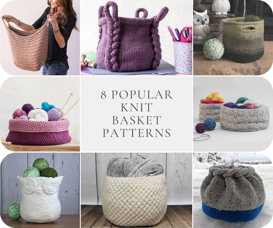 Popular Knit Basket Patterns ~ Various Knit Baskets for Organization ...