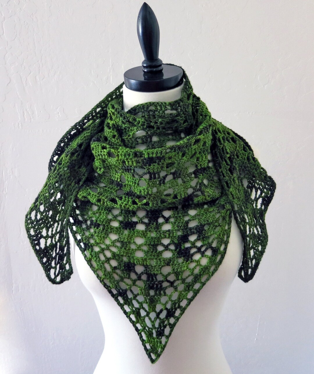 Crochet Pattern ~ Spring Shawl ~ Openwork Triangle Shawl DIY ~ Instant ...