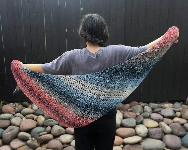 Knitting Pattern ~ Moonstone Shawl ~ Crescent Triangle Scarf Knit ...