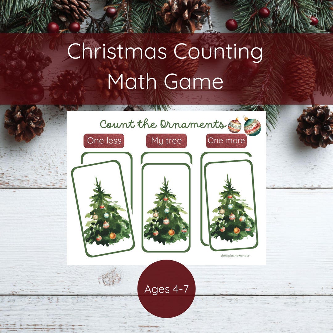 Christmas Math Game for Kids Hands on Holiday Counting Activity ...
