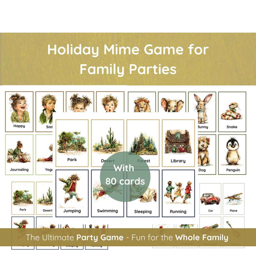 New Year Party Game for Kids and Families Printable Mime and Headband ...