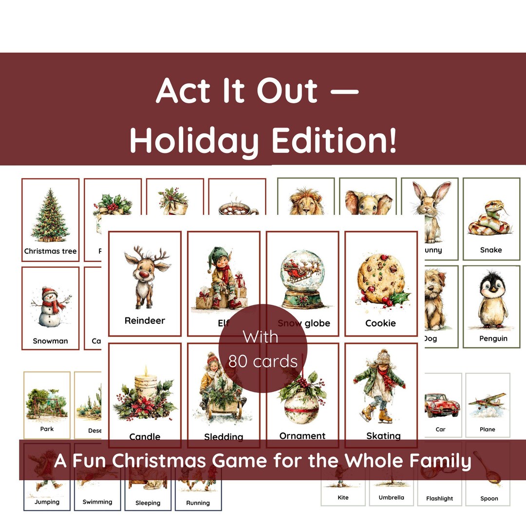 Jeu de Noël en famille, jeu de mime et jeu de serre-tête à imprimer ...