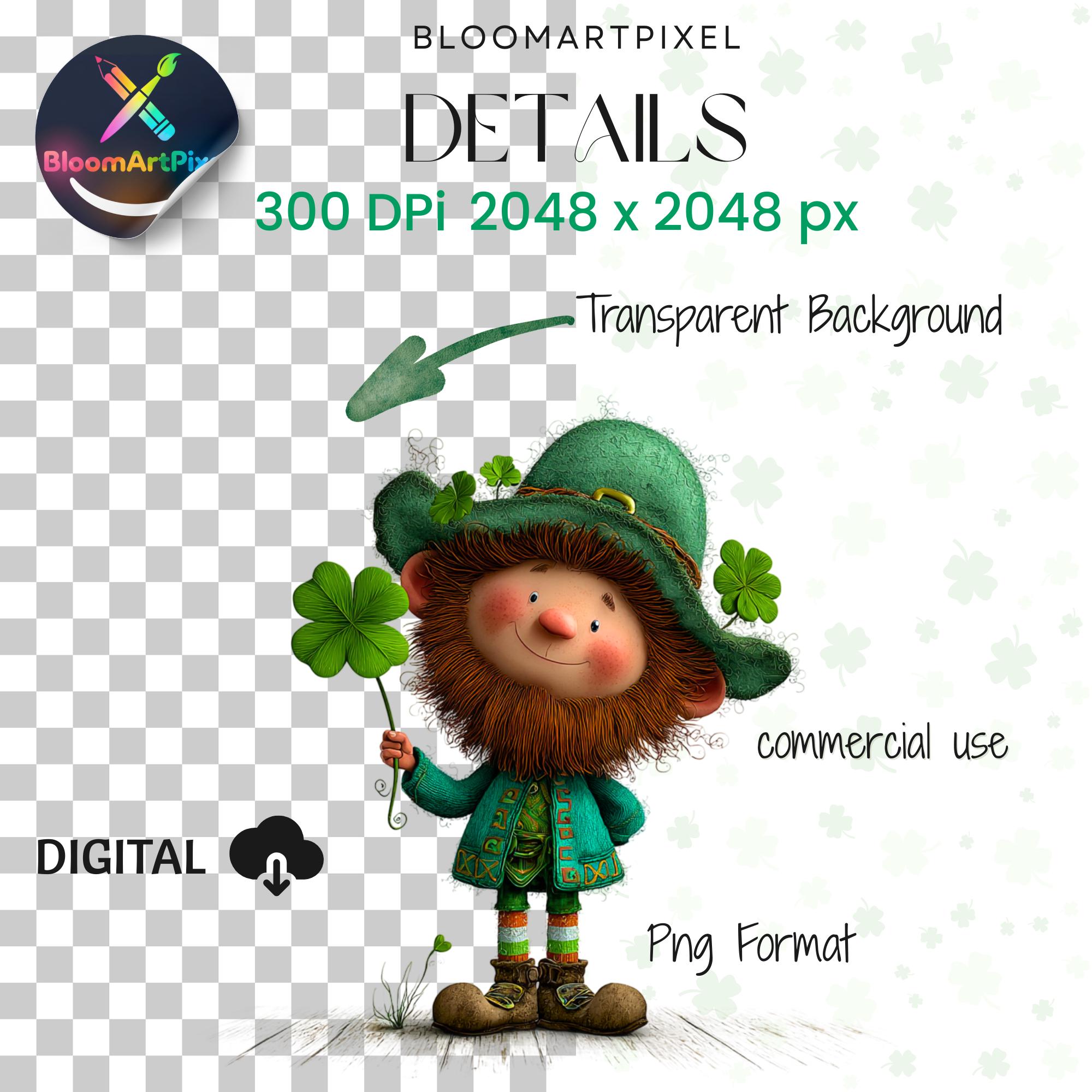 116 Whimsical Leprechaun Clipart Bundle St Patricks Day PNG Shamrock ...