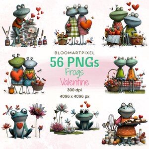 Frog Valentine Clipart, 56 Whimsical PNG Designs (digital Download) - Etsy