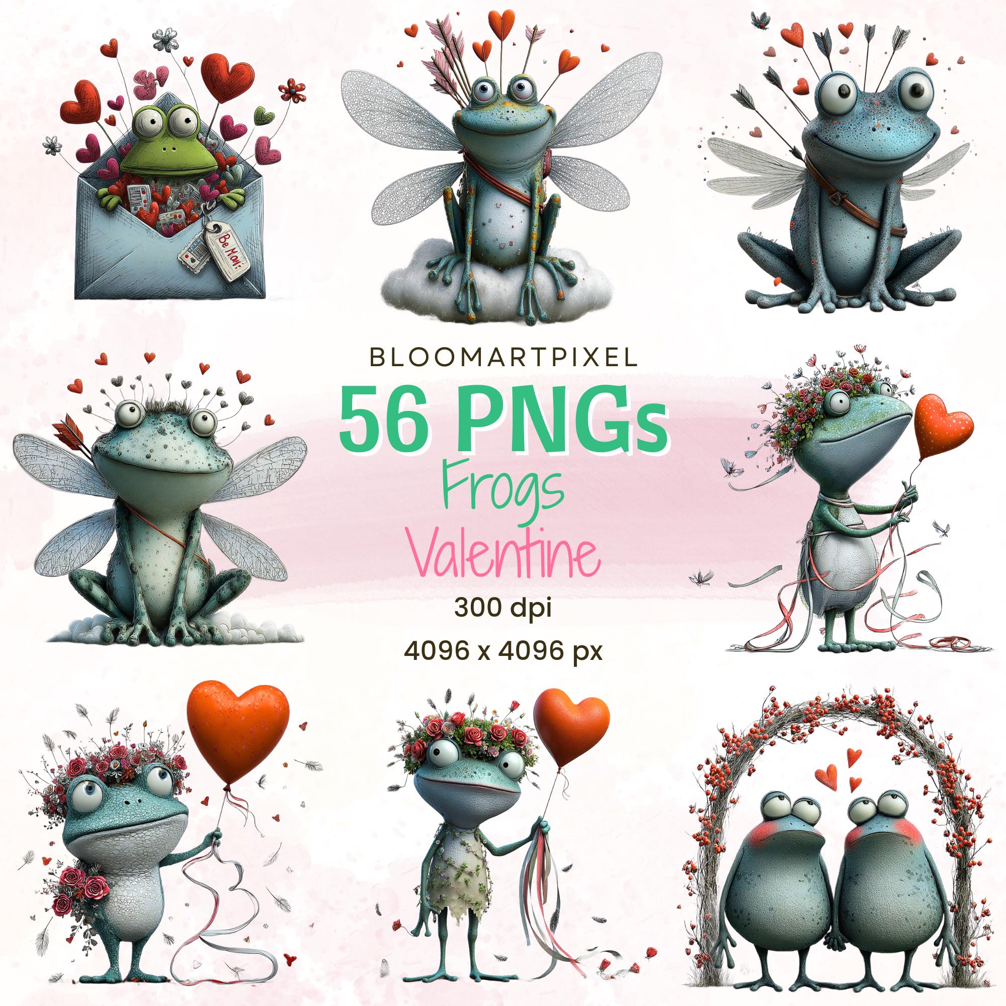 Frog Valentine Clipart, 56 Whimsical PNG Designs (digital Download) - Etsy