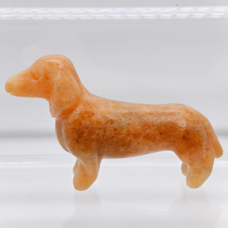 3inches Natural Crystal Carved Dachshund，crystal Dog Carving，healing ...