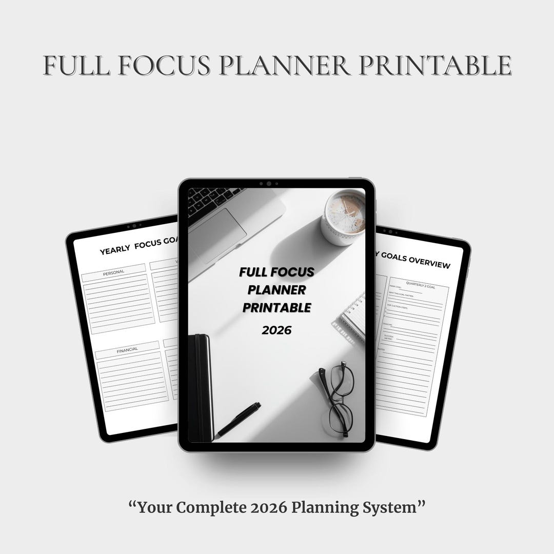 Full Focus Planner Printable, Productivity Daily and Weekly Inserts ...