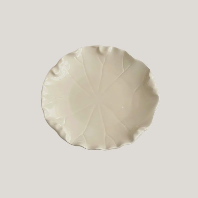 Scalloped Leaf Ceramic Side Plate | 6-inch Dessert Plate, 4 Muted ...