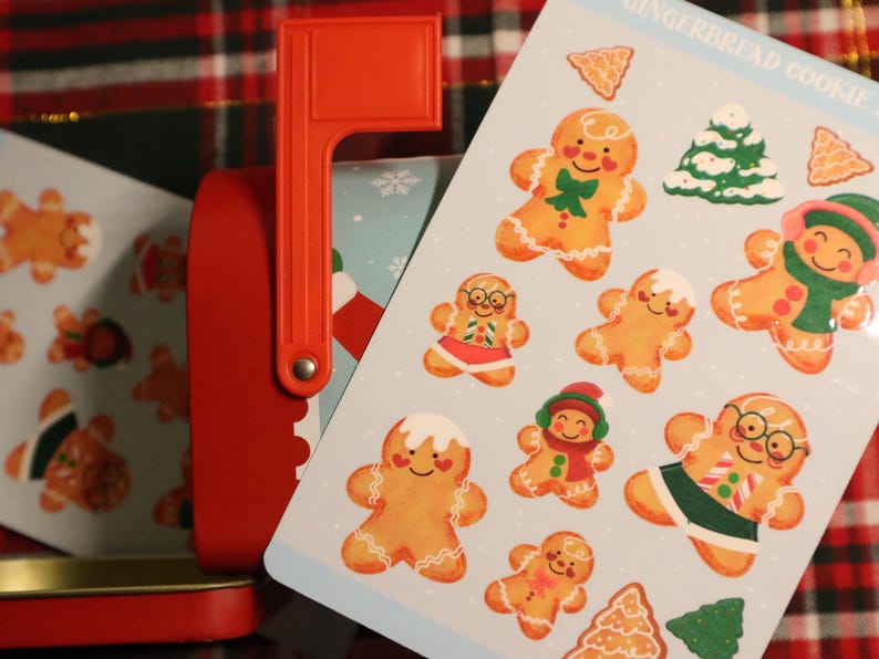 Gingerbread Cookie Sticker Sheet | Festive Holiday Kindle Decor - Etsy
