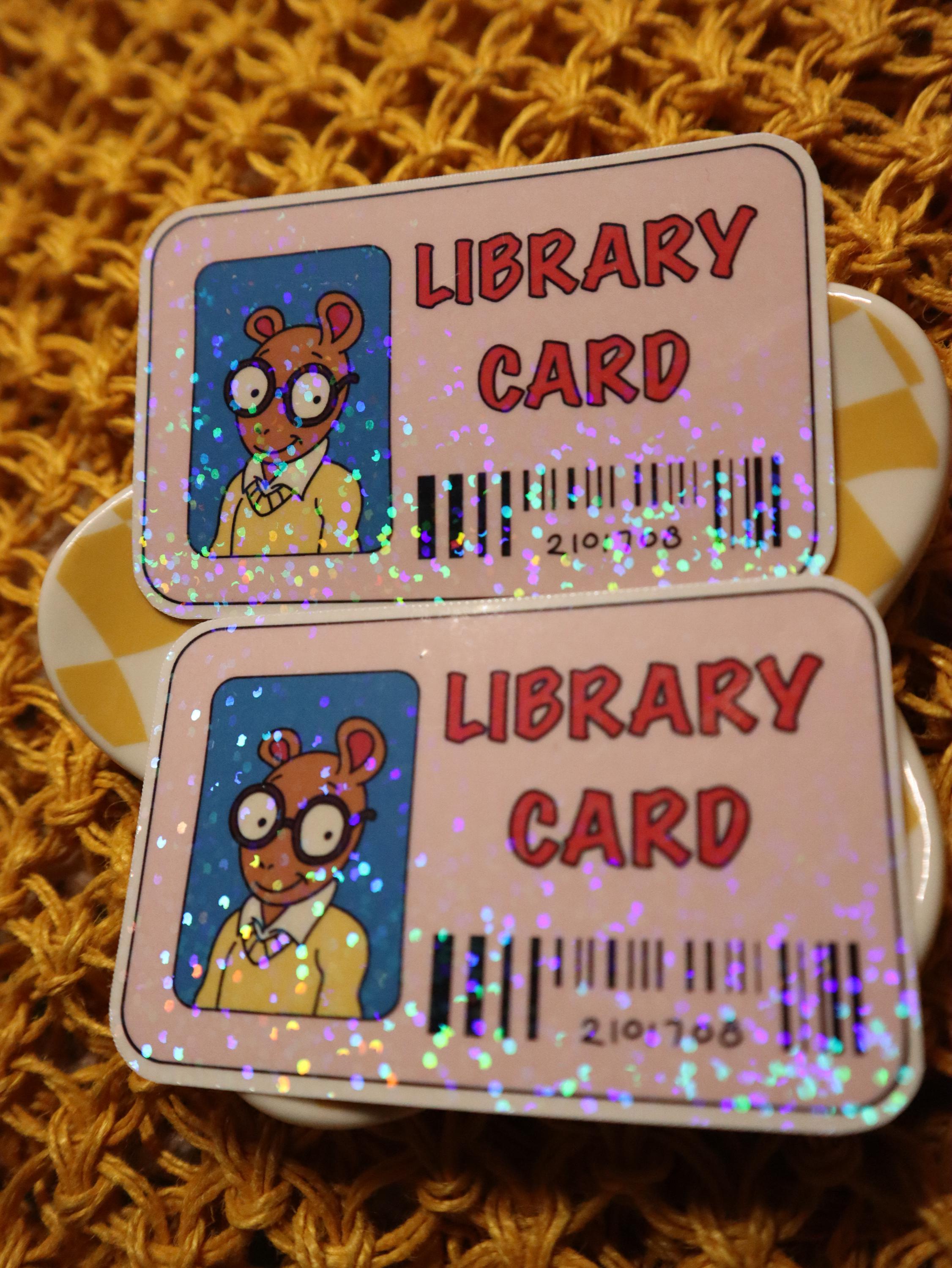 Holographic Arthur Nostalgia Library Sticker | Retro Library Card ...