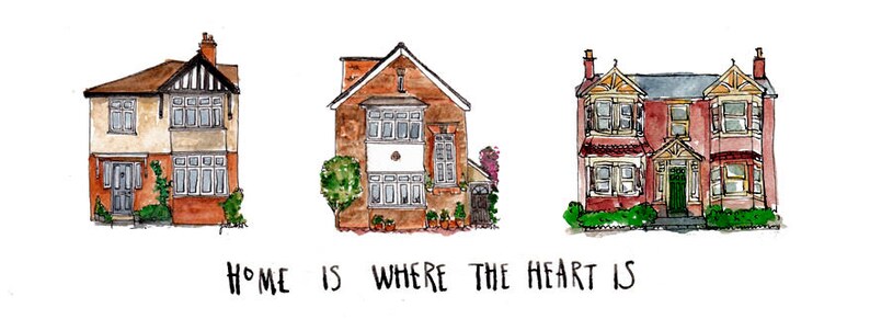 Personalised Building Art: Multiple House Portrait of Your | Etsy