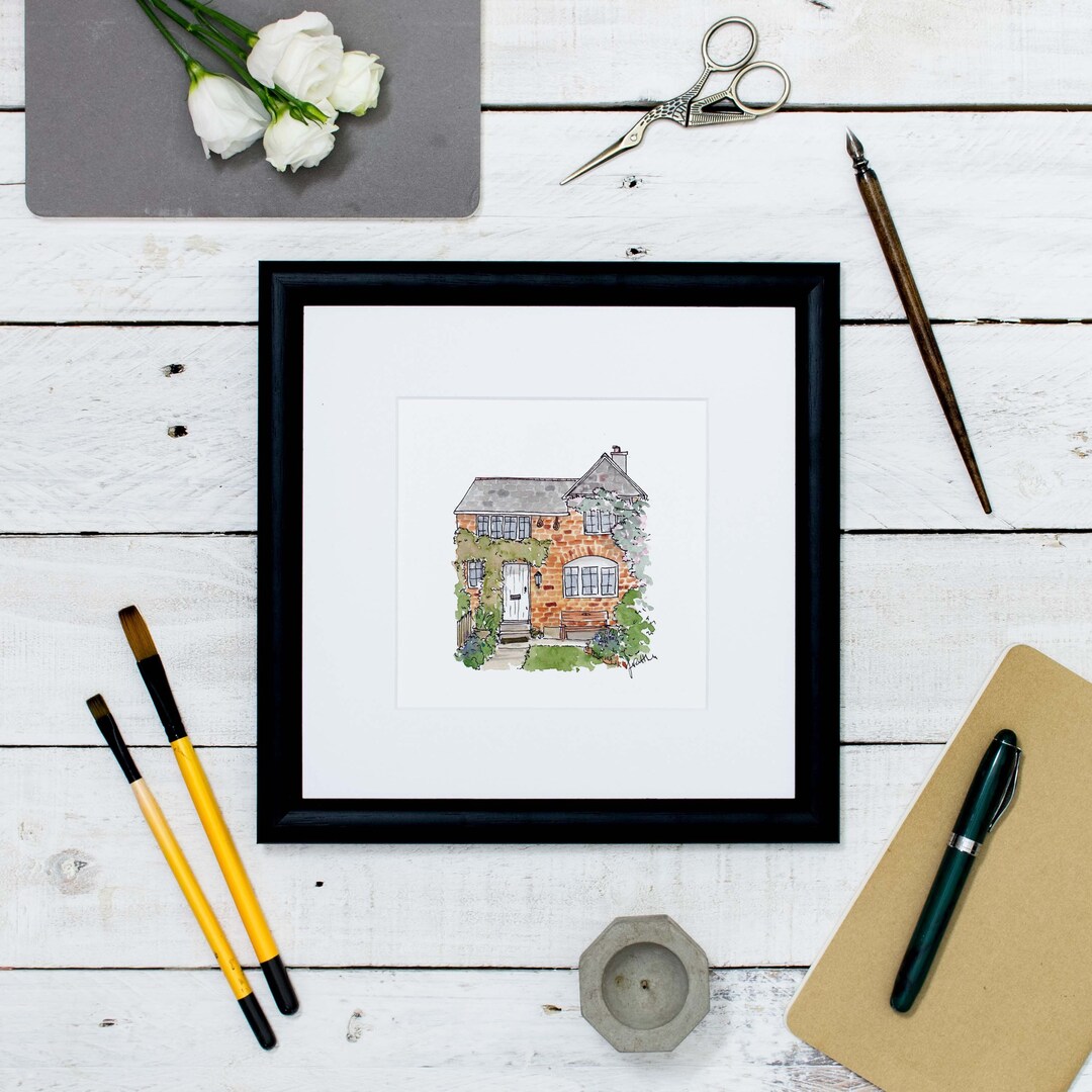 House Sketch: Custom Illustration of Your First Home. Paper - Etsy