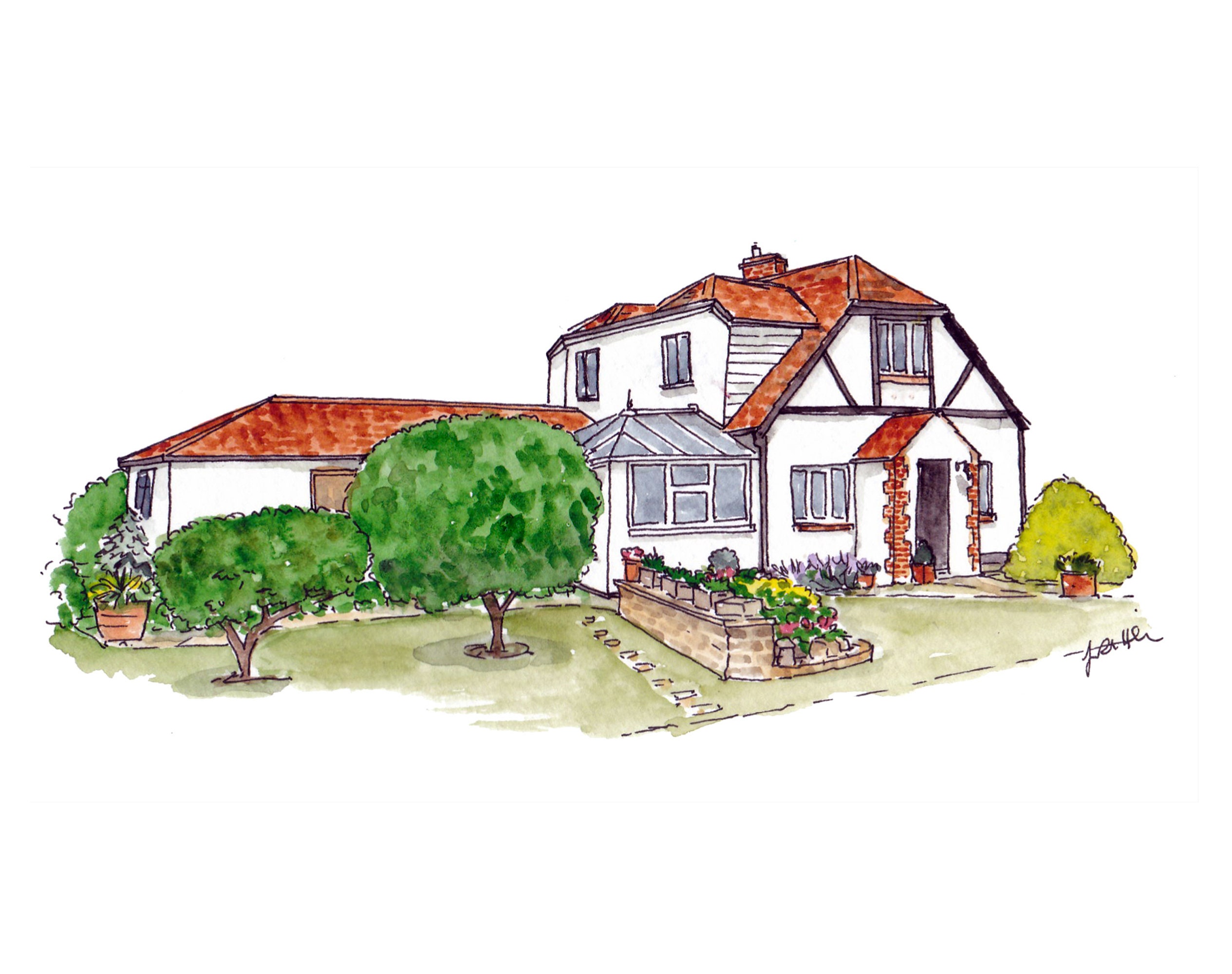 Personalised Building Art: Multiple House Portrait of Your 'house Story ...