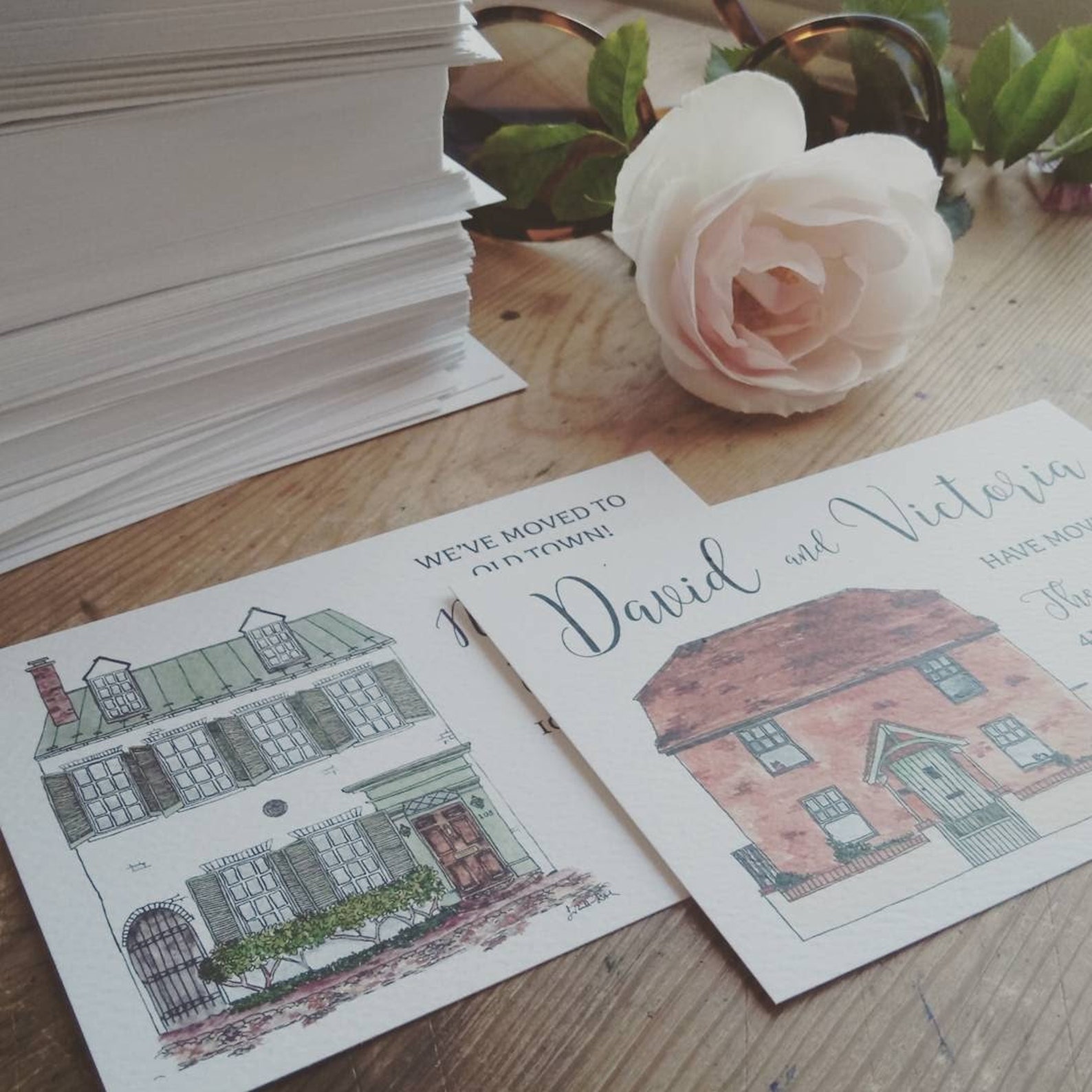 Custom Printable Address Cards: New Home. Moving Announcement or Change ...