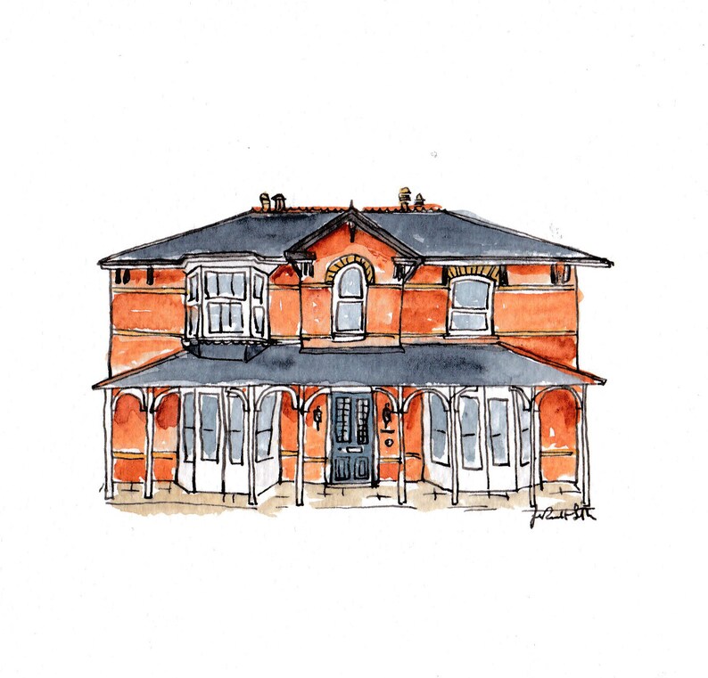 Personalised Building Art: Multiple House Portrait of Your | Etsy
