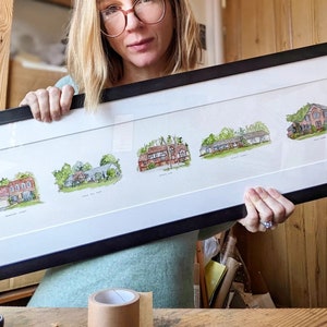 Personalised Building Art: Multiple House Portrait of Your 'house Story ...