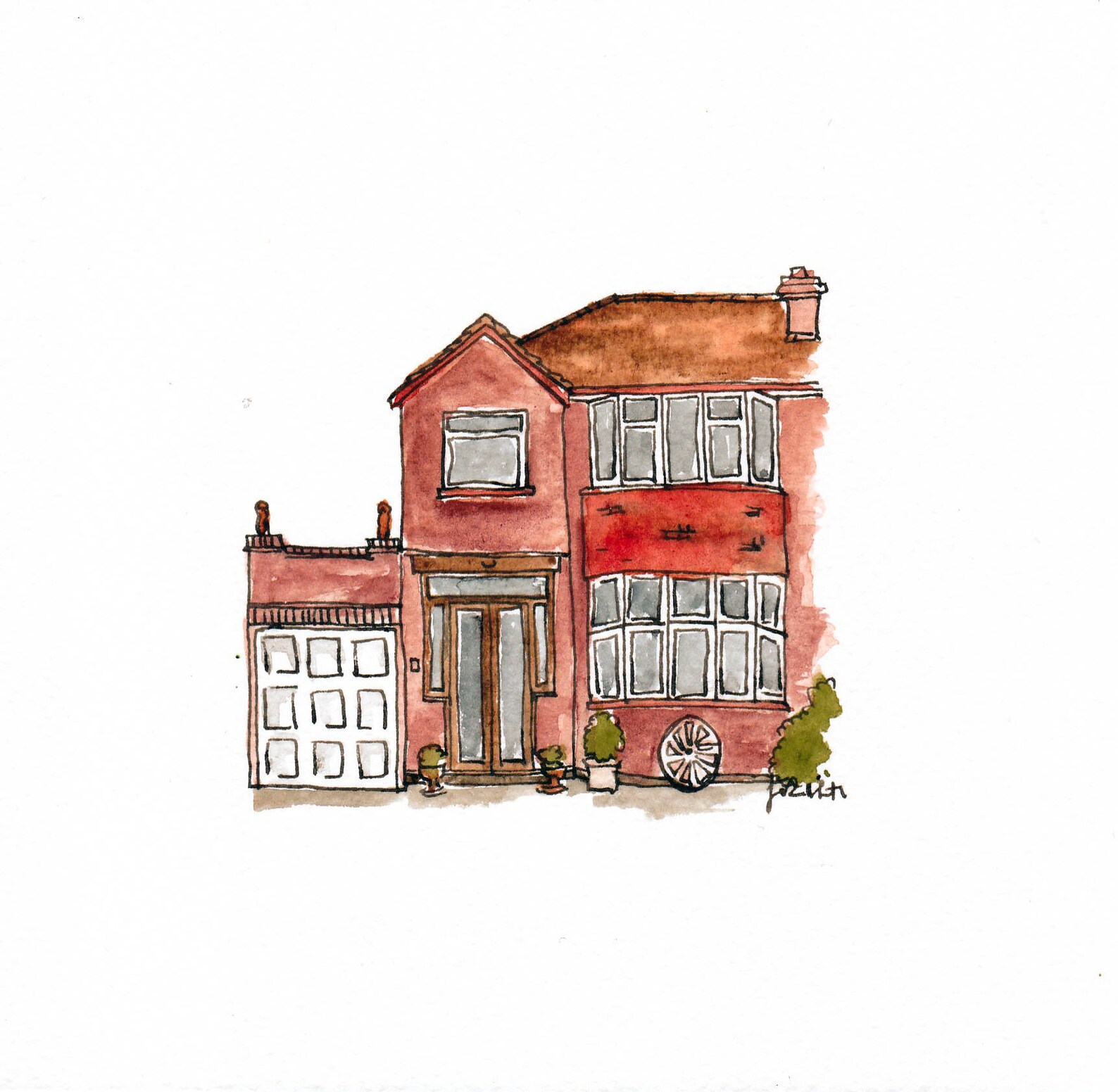 Personalised Building Art: Multiple House Portrait of Your | Etsy