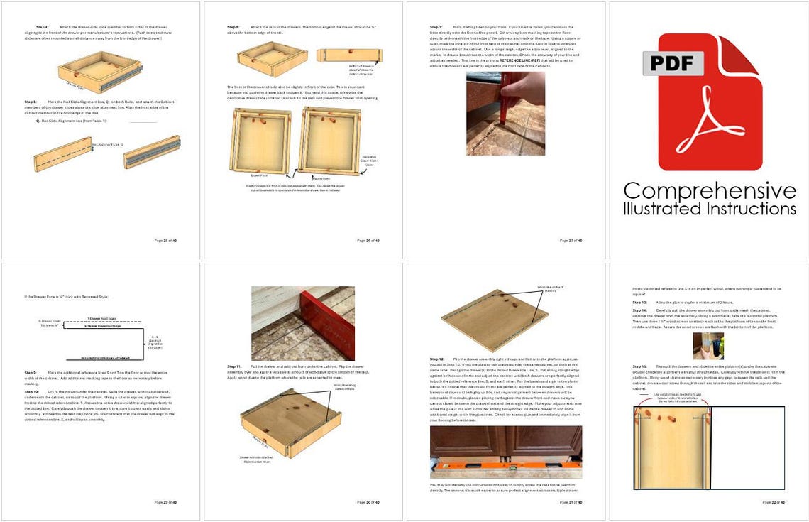 Toe Kick Drawer & Installation Plans for Beginners - Etsy
