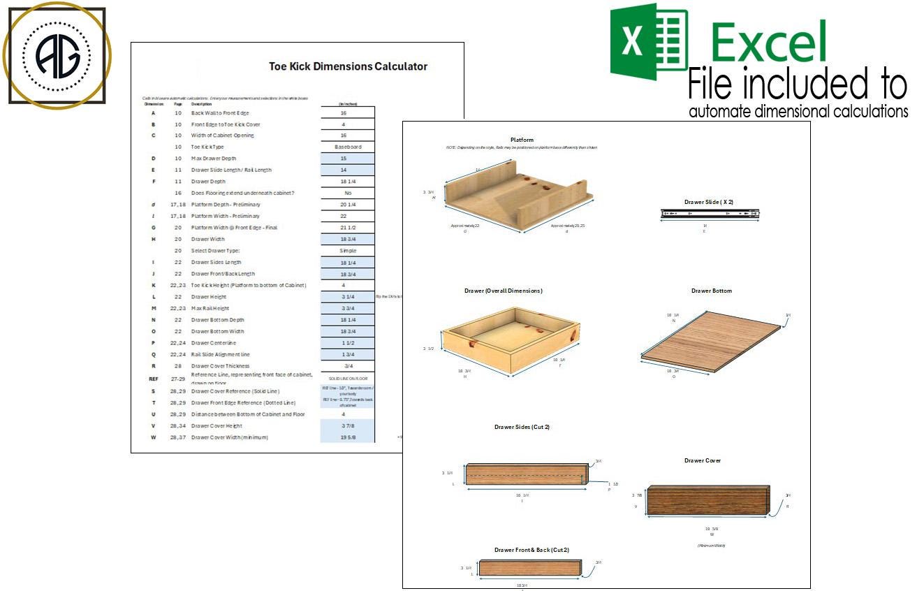 Toe Kick Drawer & Installation Plans for Beginners - Etsy