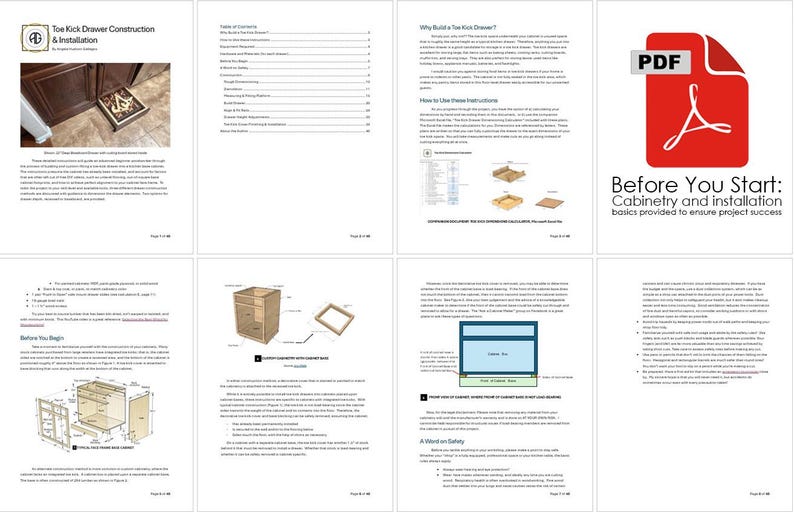 Toe Kick Drawer & Installation Plans for Beginners - Etsy