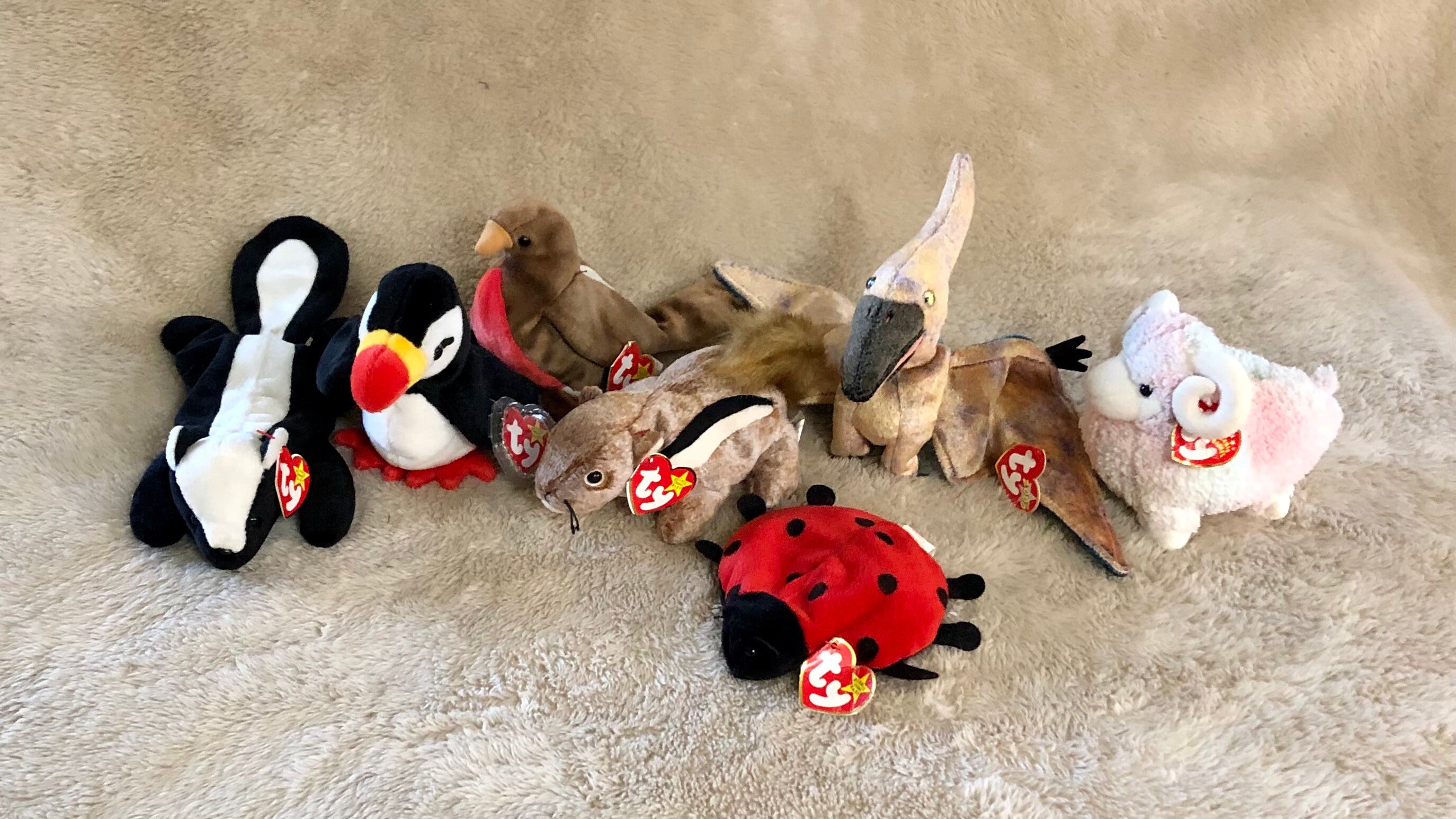 Ty Beanie Babies Chipmunk Robin Puffin Lucky Stinky - Etsy