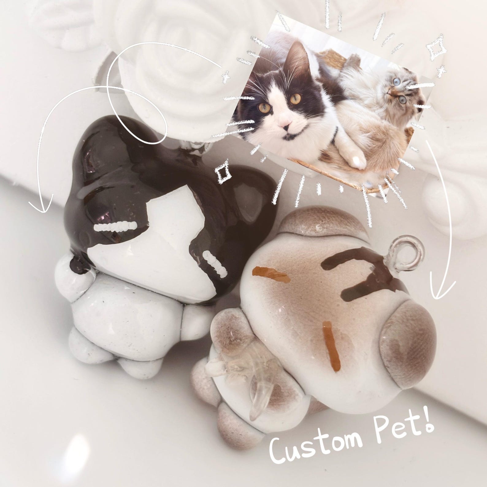 Custom Pet / Animal - Handmade Polymer Clay Keychain, Charm - Etsy