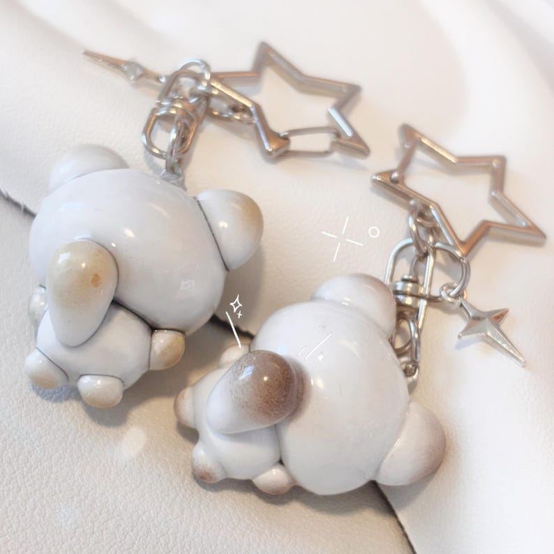Sleepy Siamese Cats - Handmade Polymer Clay Keychain, Charm - Etsy